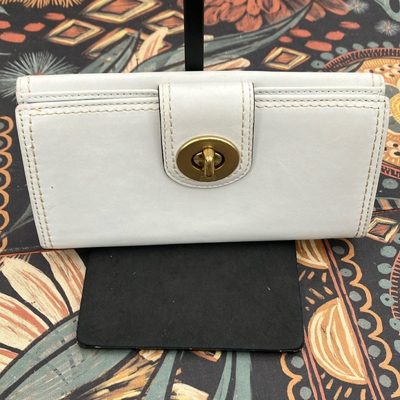 Coach | Bags | Coach Ivory Chalk Turn Lock Wallet | Poshmark